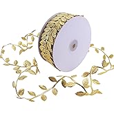 Amazon.com: Green Leaf Ribbon 20 Yards Artificial Green Leaves Trim ...