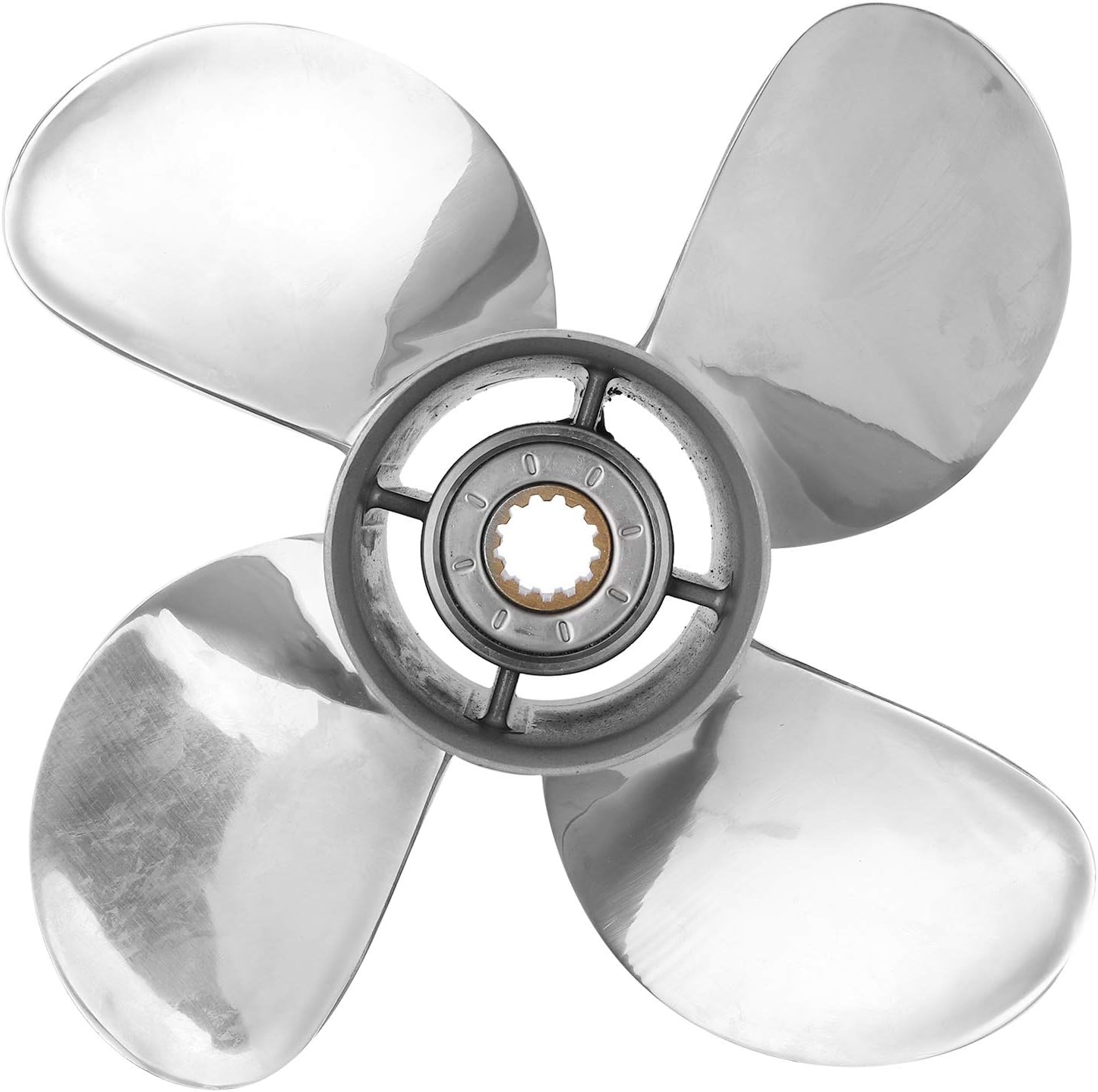 Outboard Propeller, 4 Blades Stainless Steel 11 5/8x12 RH Outboard Moto ...