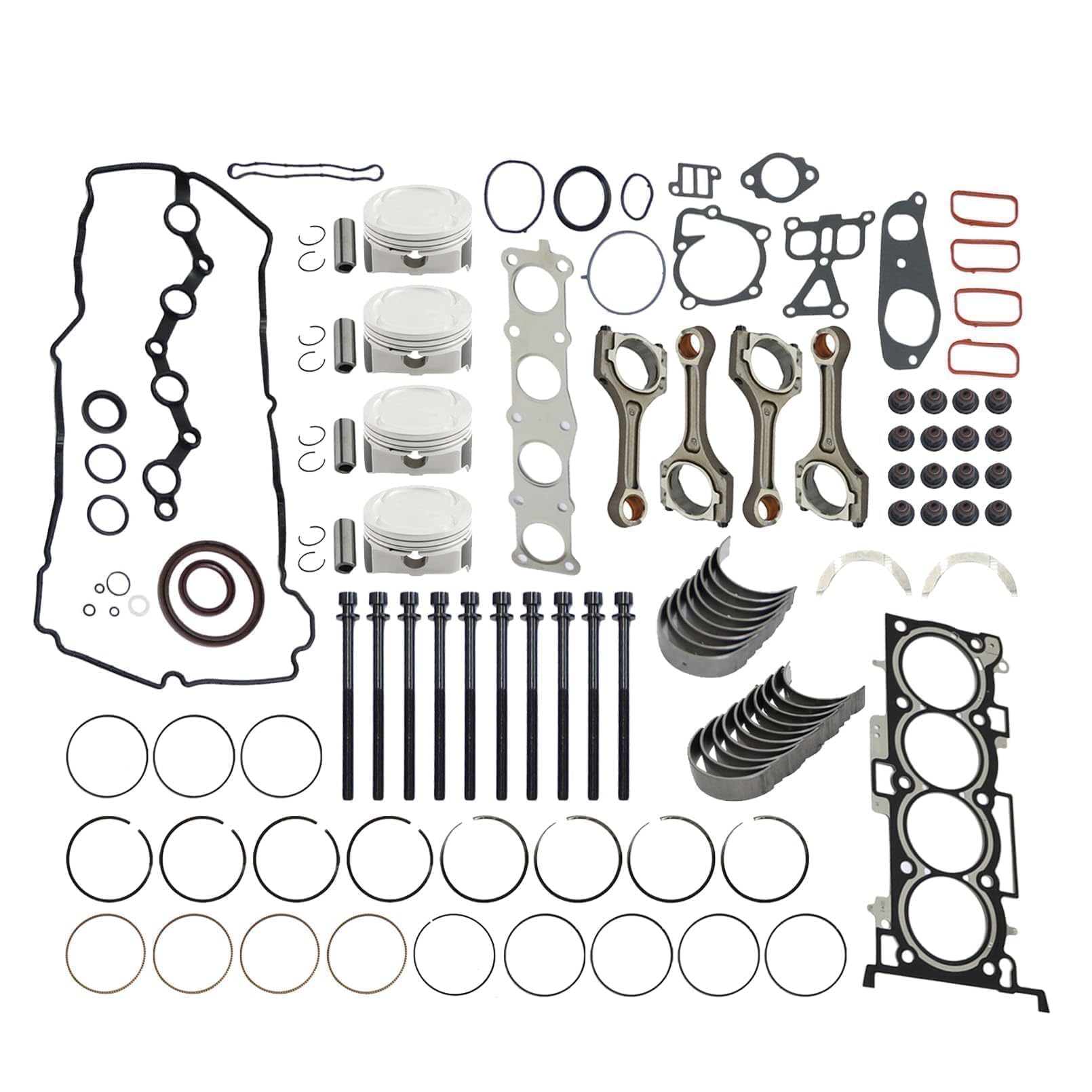 Assembroverse G4KE 2.4L Engine Rebuild Overhaul Kit w/Con Rods ...