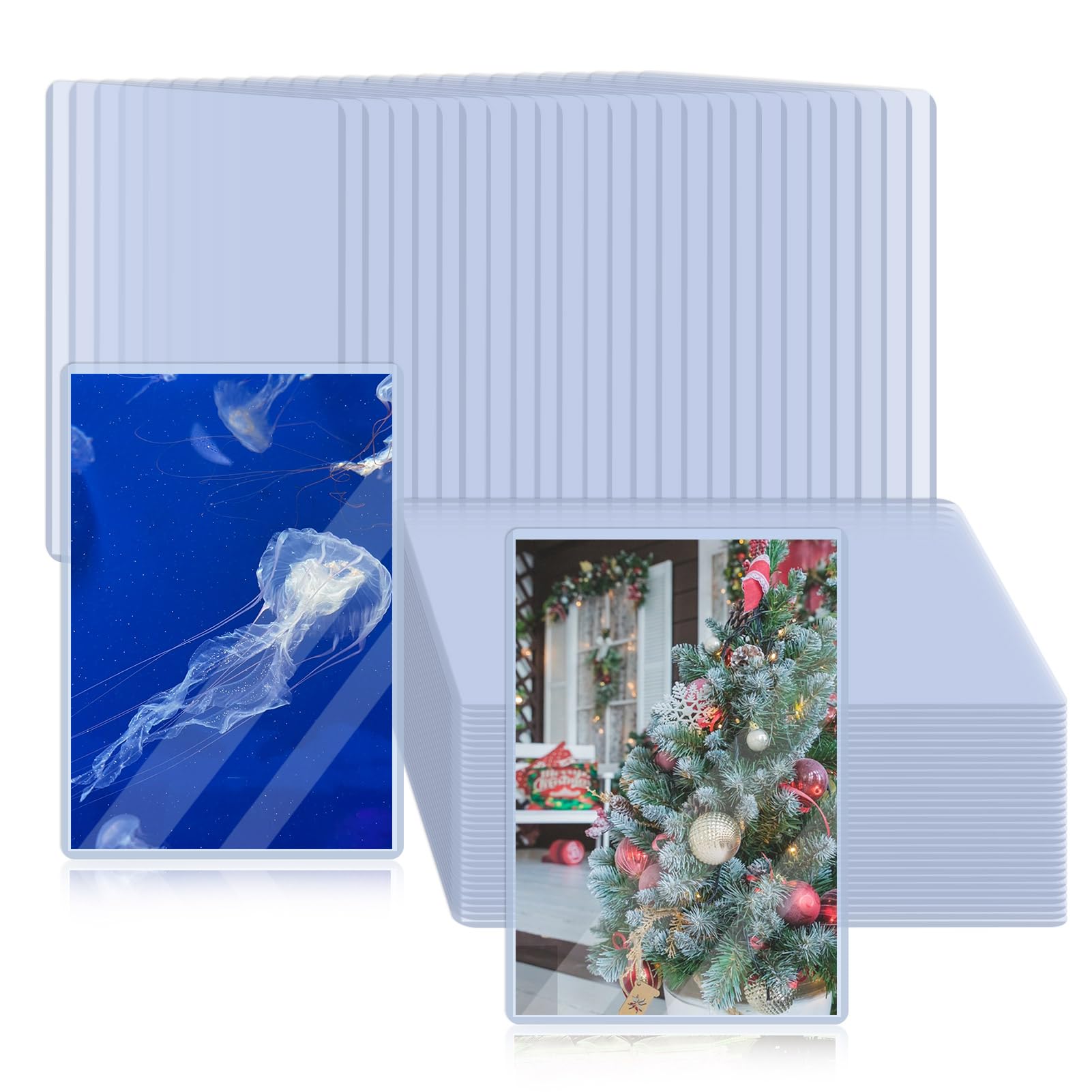 Rainmae 50 Pack 4" x 6" Rigid Print Protectors, Clear Waterproof Hard ...