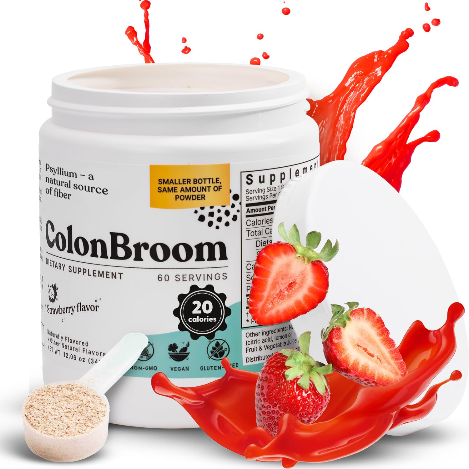 ColonBroom Psyllium Husk Powder (Strawberry) - Colon Cleanse for ...