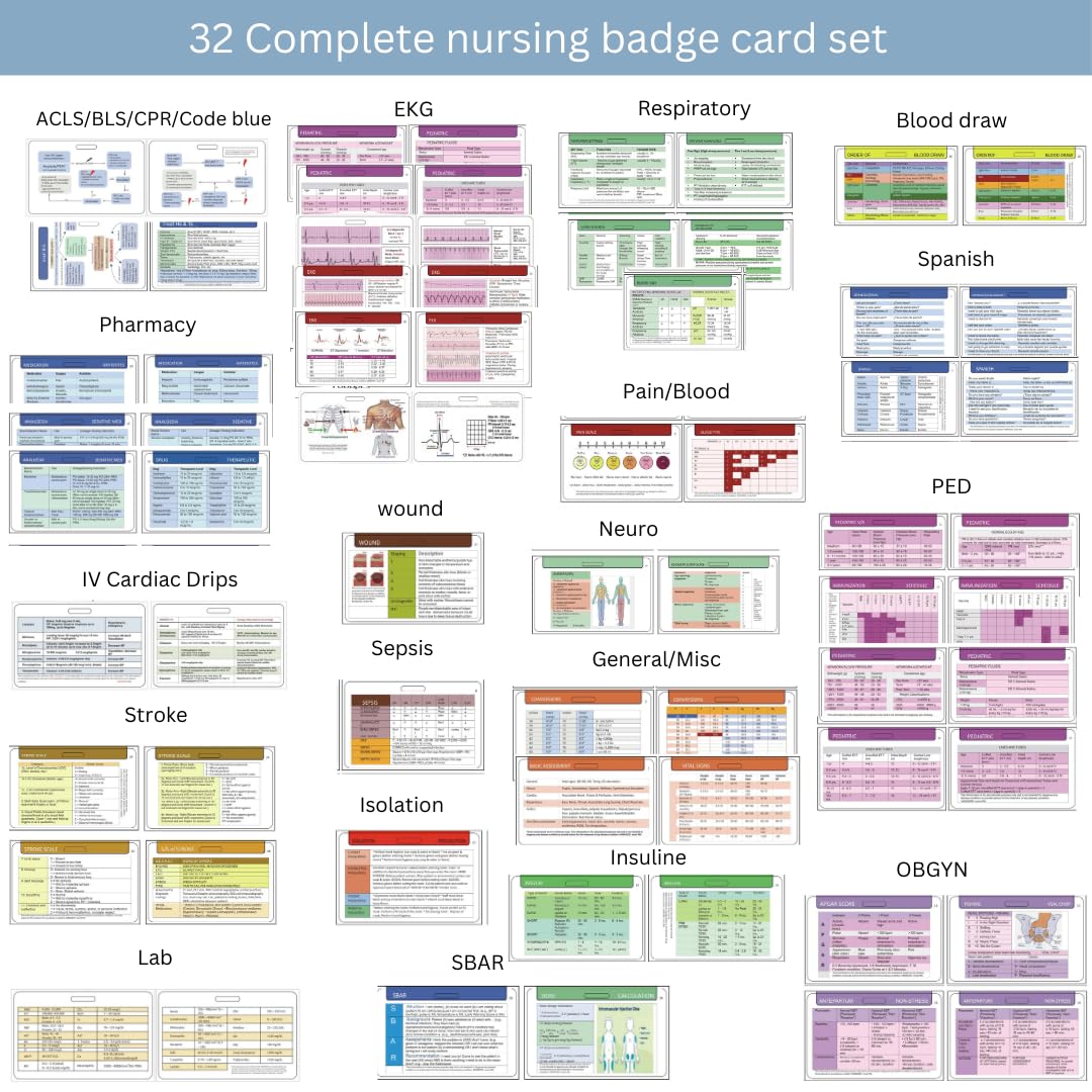 Mua MOMOZEE Complete (32 pcs) Nurse Student Reference Card Set, RN ...
