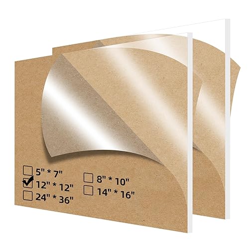 Langaelex Plexiglass Sheets 1/8" (3mm) Thick - 2 Pack of 12x12 Clear ...