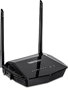 Amazon.com: TRENDnet N300 Wireless Ads 2+ Modem Router, 4 X 10/100 Mbps ...