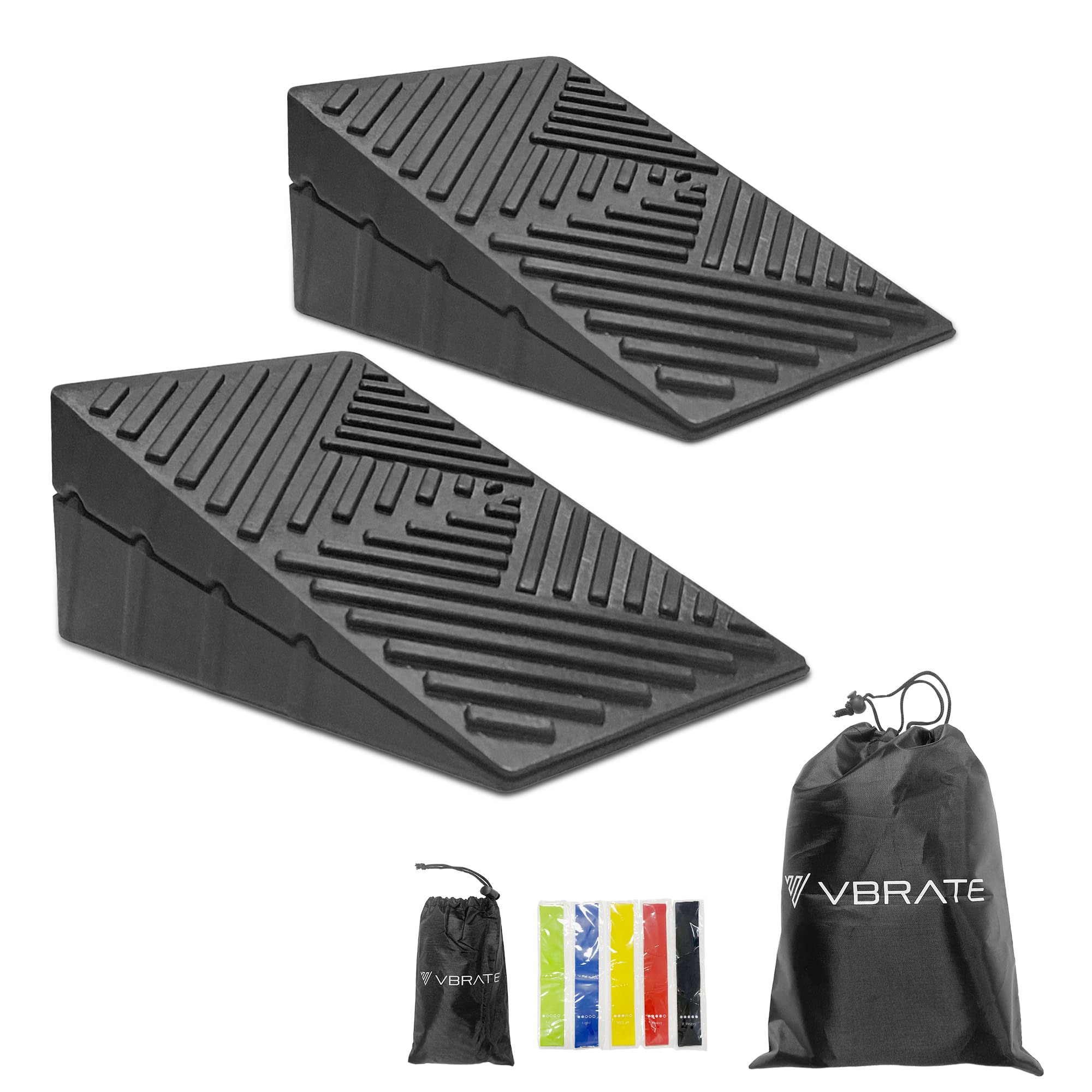 Adjustable Non-Slip Rubber Slant Board for Squats (4PC Squat Wedge ...