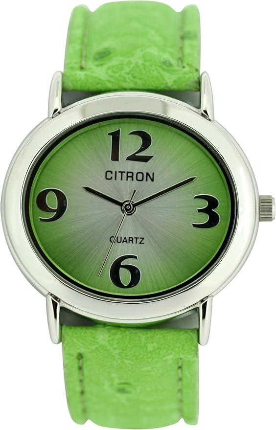 Citron Ladies Fashion Watch with Green Dial and Strap: Amazon.co.uk ...
