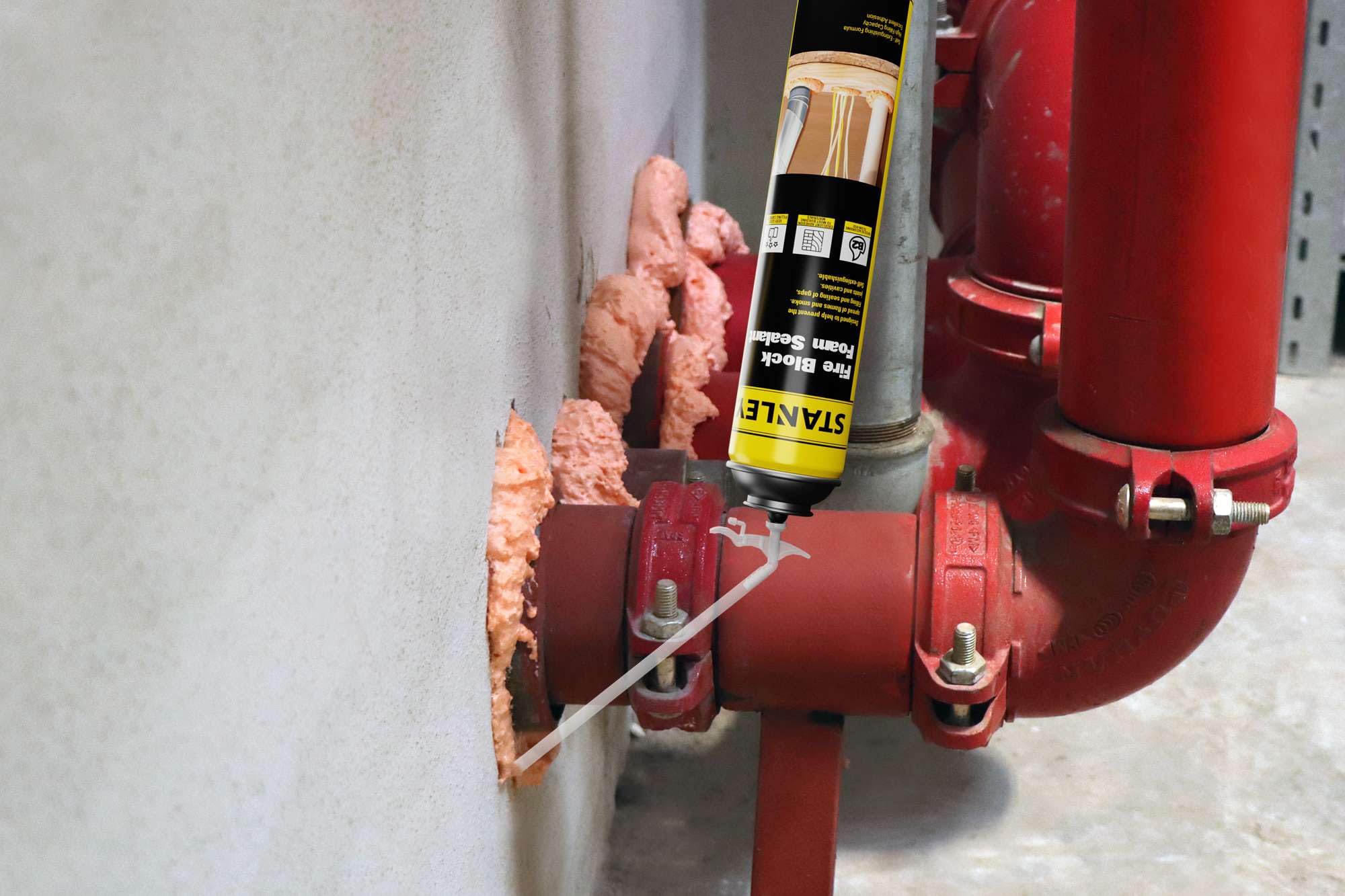 STANLEY Fire Block Foam Sealant - 2x24 Oz, Orange Fire Rated Insulation ...