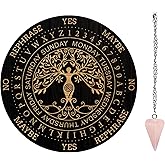 Amazon.com: AHANDMAKER Pendulum Board Set, Wooden Dowsing Divination ...