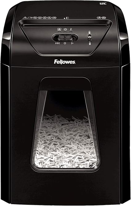 Fellowes Powershred 12C Personal 12 Sheet Cross Cut Paper Shredder for ...
