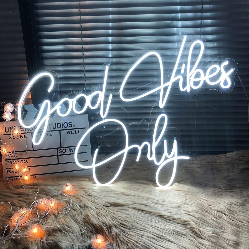 CiCiYours Neon Sign Good Vibes Only LED Light Signs for Birthday ...