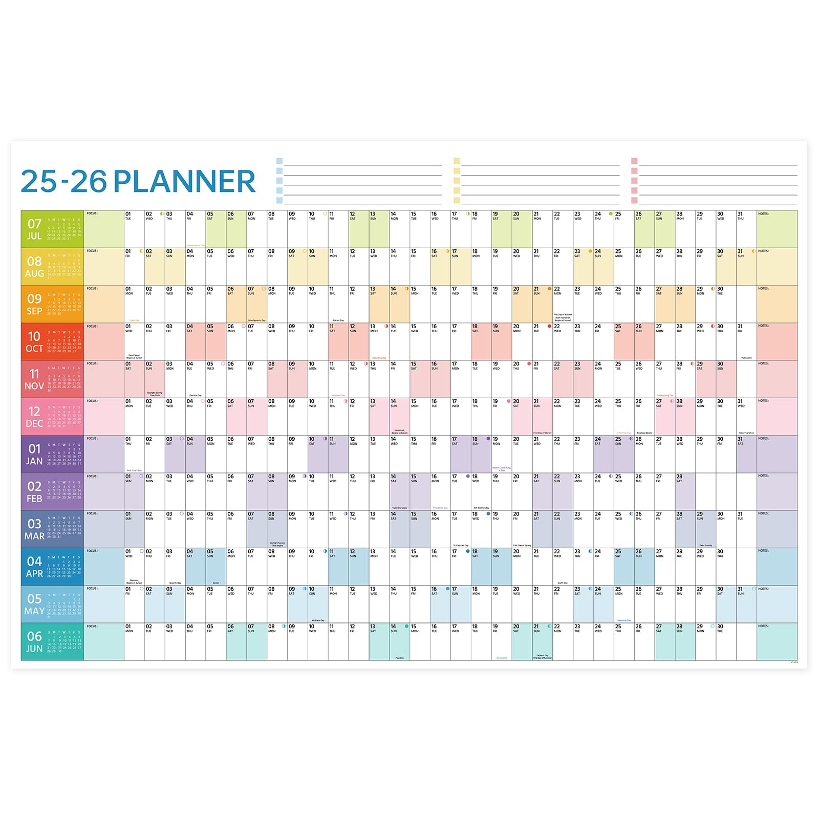 2025-2026 Wall Calendar - Yearly Wall Calendar 2025-2026, July 2025 ...