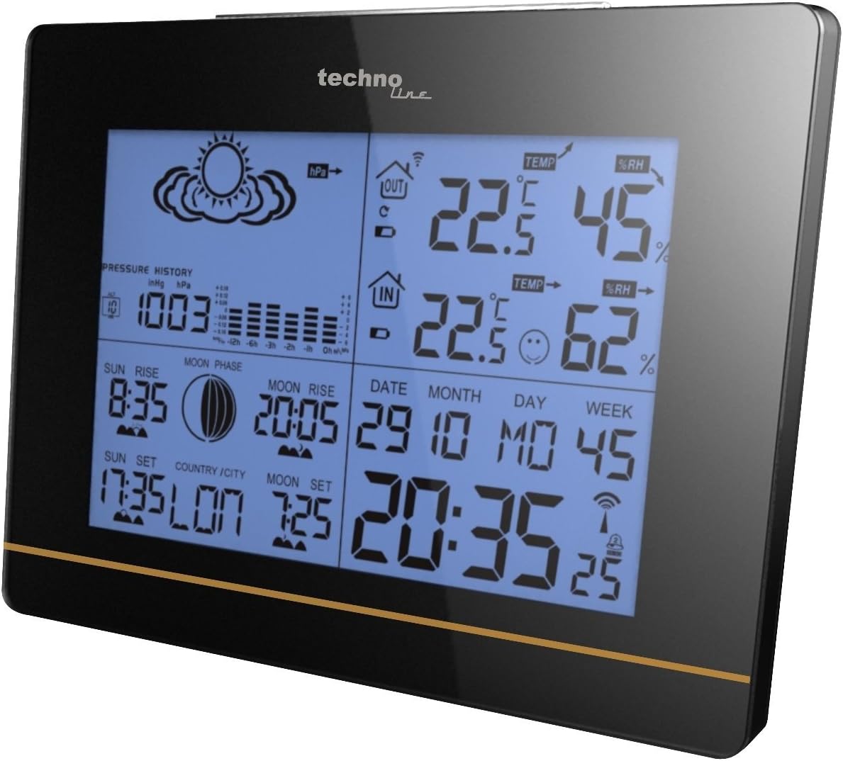 Technoline Wireless Weather Station WS 6750 (black with batteries ...