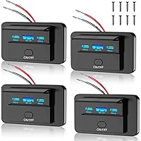 Amazon.com: 72W 3 Ports 12V USB Outlet 2PCS - 18W Dual QC3.0 USB Port ...