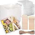 Amazon.com: Whaline 50Pcs Small Charcuterie Boxes with Clear Lids White ...