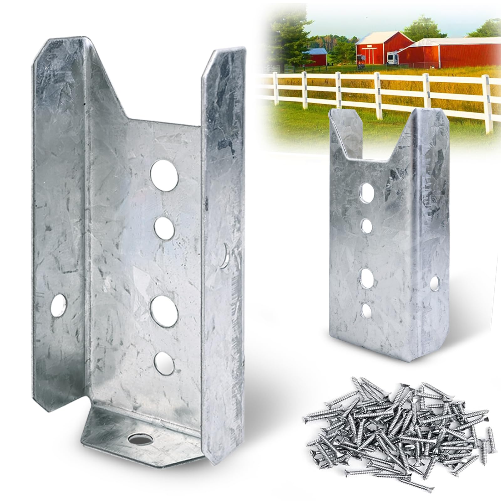 LukLoy 20 Pack 2x4 Brackets for Wood Rail, Fence Brackets Repair Kit Galvanized, Deck Railing ...