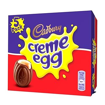 Amazon.com : Original Cadbury Creme Egg (Pack of 5, 1 Box) Imported ...