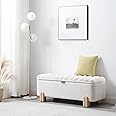 Amazon.com: LZAREAL Wavy Ottoman Storage Bench Multi-Functional Narrow ...