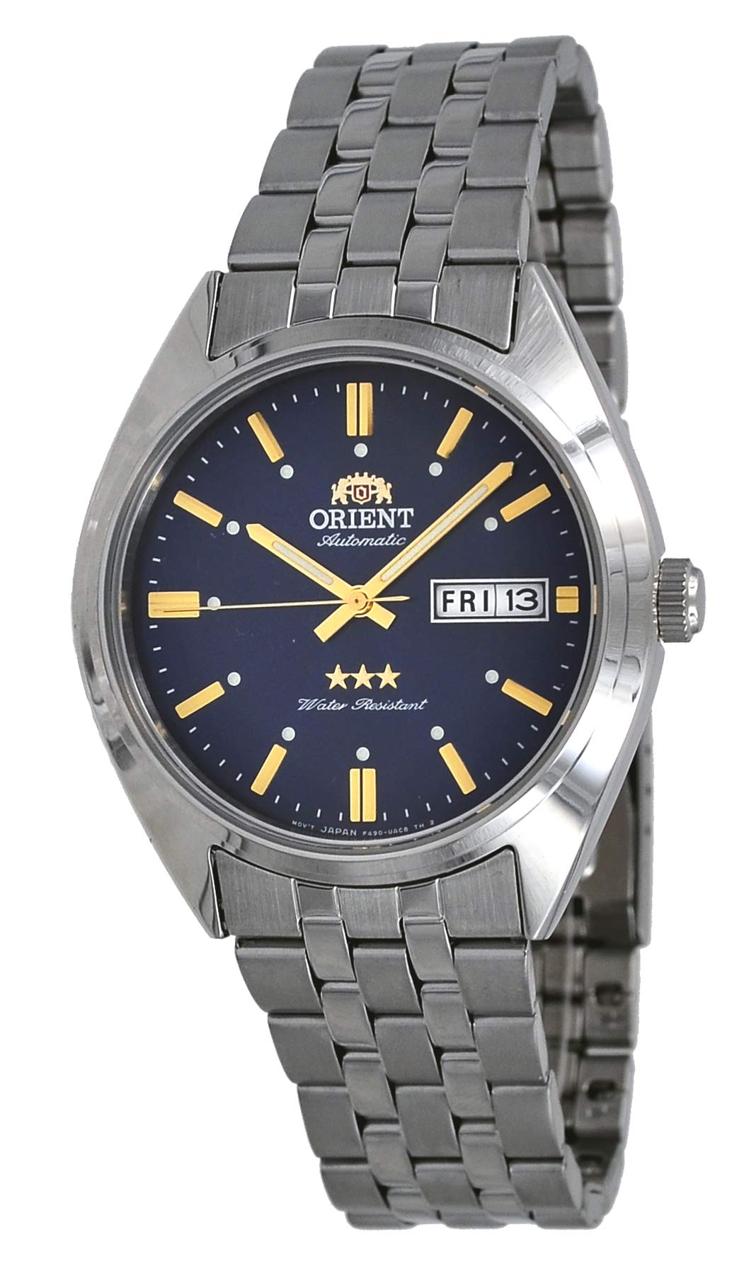 Mua ORIENT RA-AB0E08L Men's 3 Star Stainless Steel Blue Dial Day Date ...