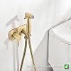 Senhozi Brushed Gold Bidet Sprayer for Toilet With Hot and Cold Mixer ...