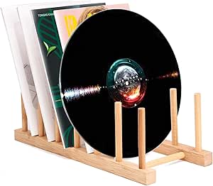 Amazon.com : Vinyl Record Storage Holder Stand Rack Eco Friendly Wooden ...