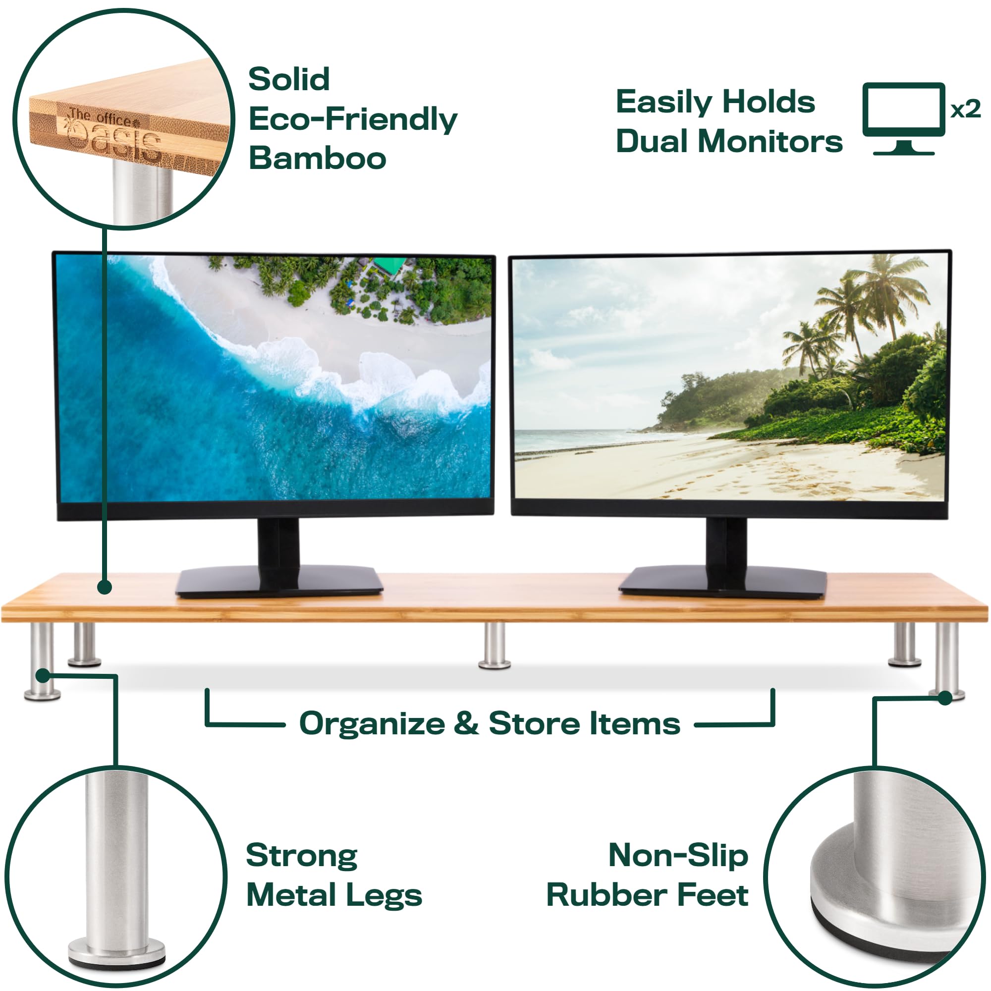 Mua The Original Bamboo Dual Monitor Stand (As Seen On PBS) - 42 Inch ...