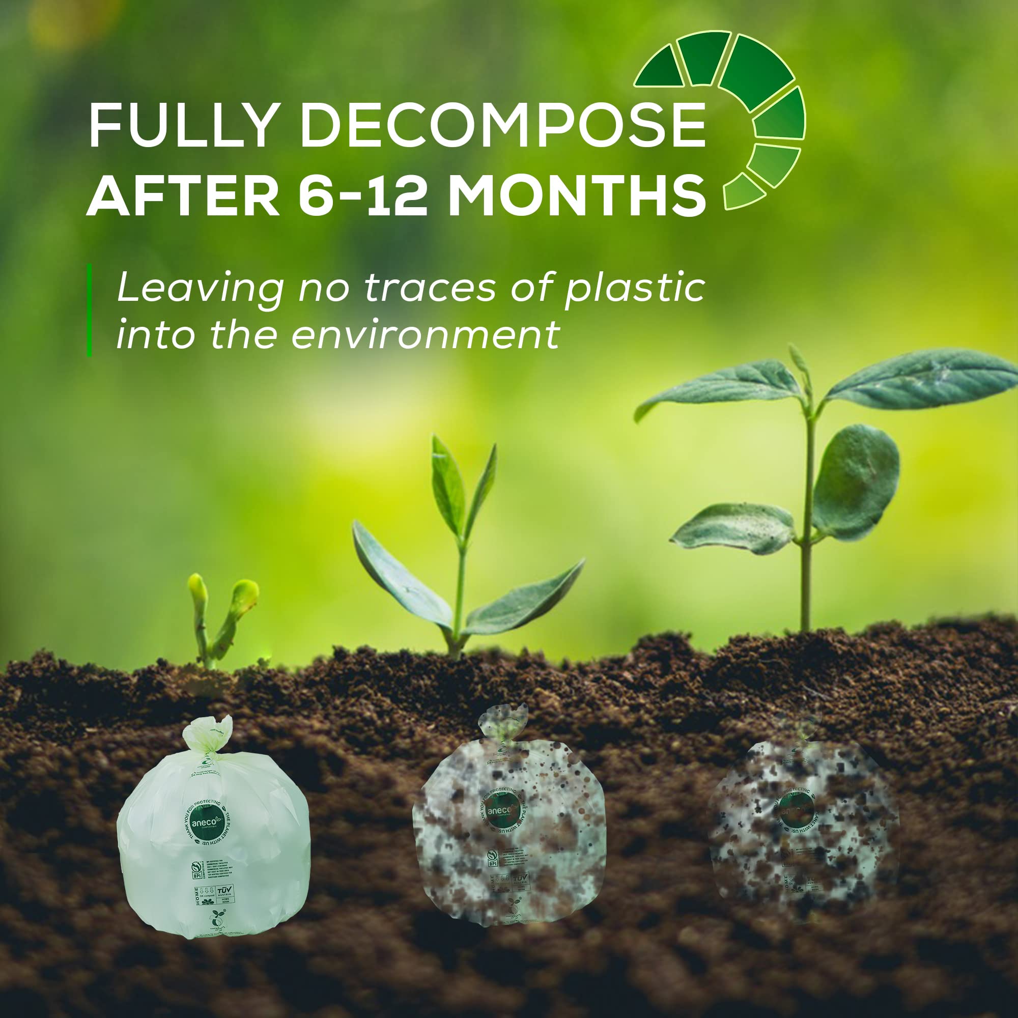 Mua ANECO 100% Compostable Food Waste Bags 13 Gallon, 35 Count, Extra ...