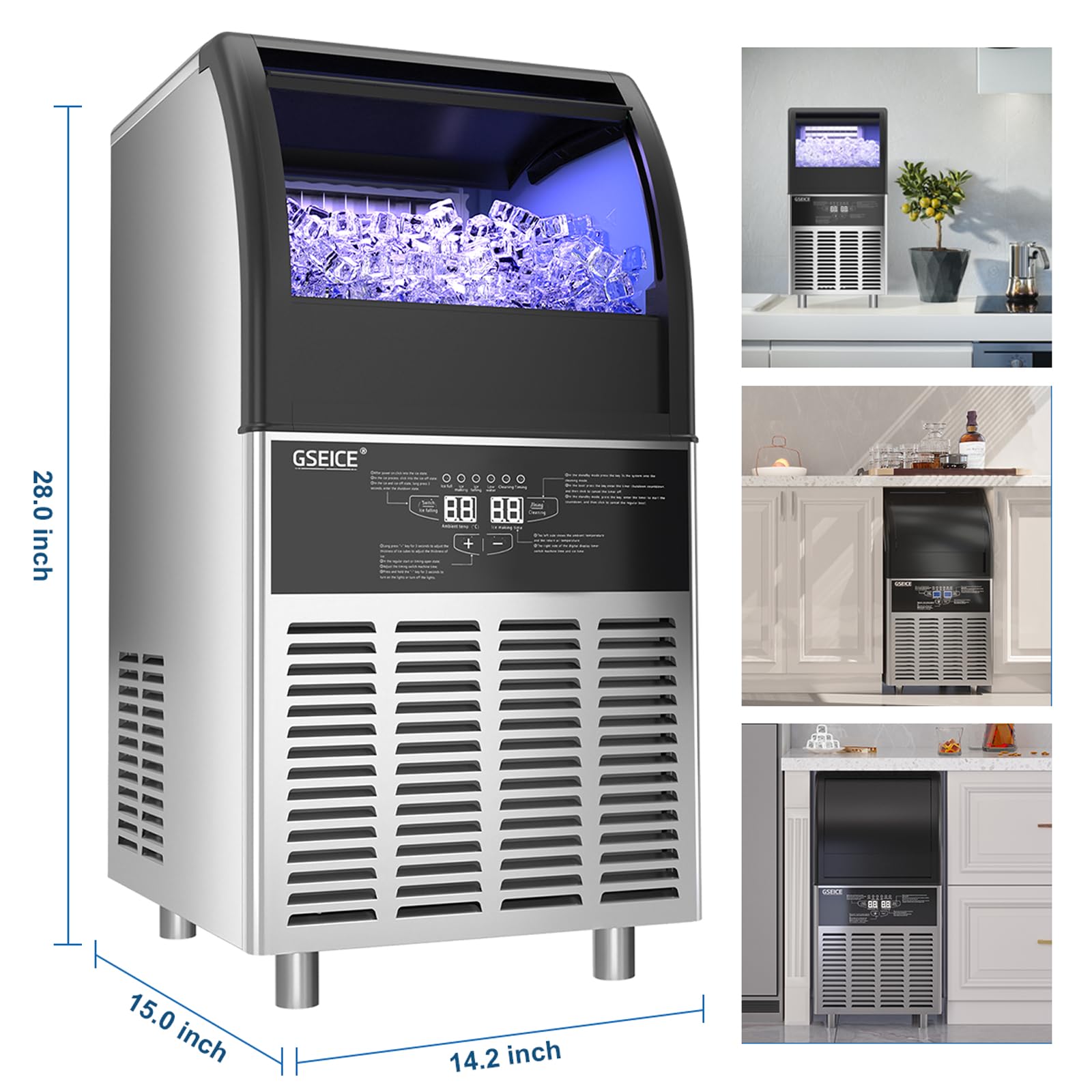Mua GSEICE Commercial Ice Maker Machine - 90lbs Ready in 24Hrs - Under ...