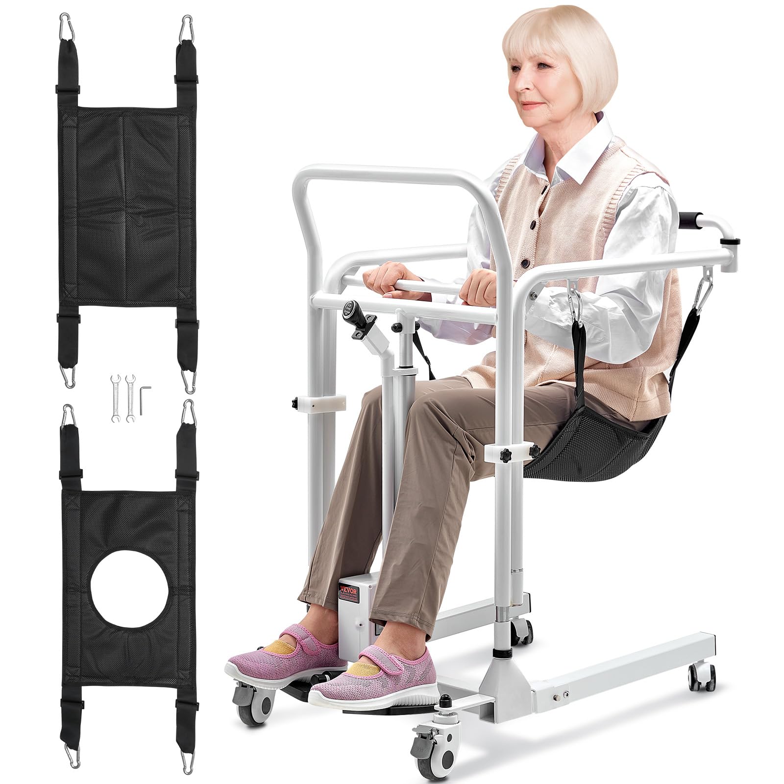 VEVOR Electric Patient Lift Transfer Chair, Quick-Folding Patient Lift ...