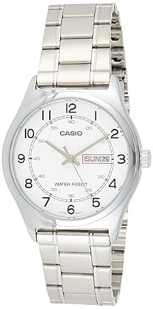 Buy Casio MTP-V006D-7B2 Men's Stainless Steel Easy Reader White Dial Day Date Analog Dress Watch ...