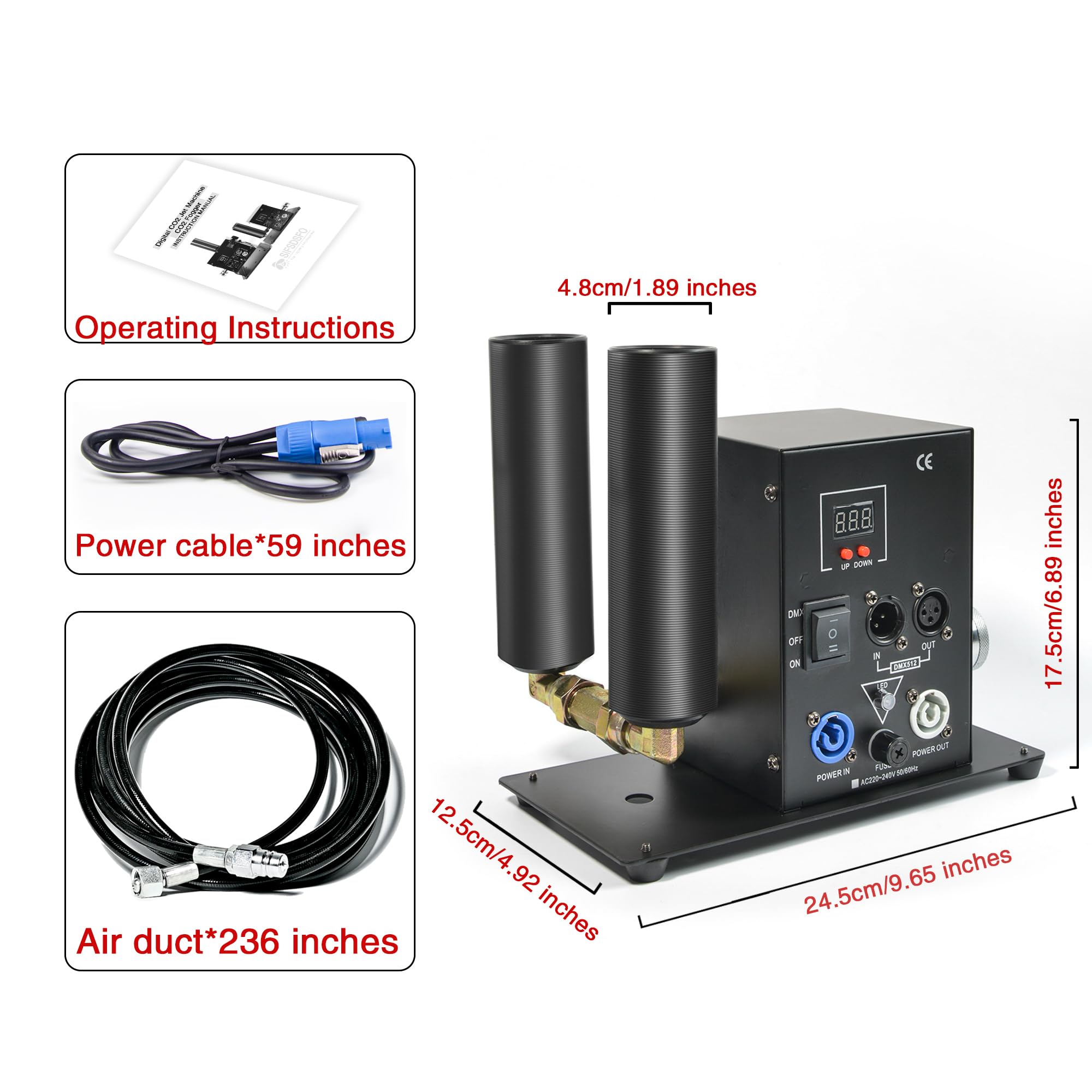 Mua Double-Pipe CO2 Fog Smoke Machine 150w Vertical CO2 Air Column ...