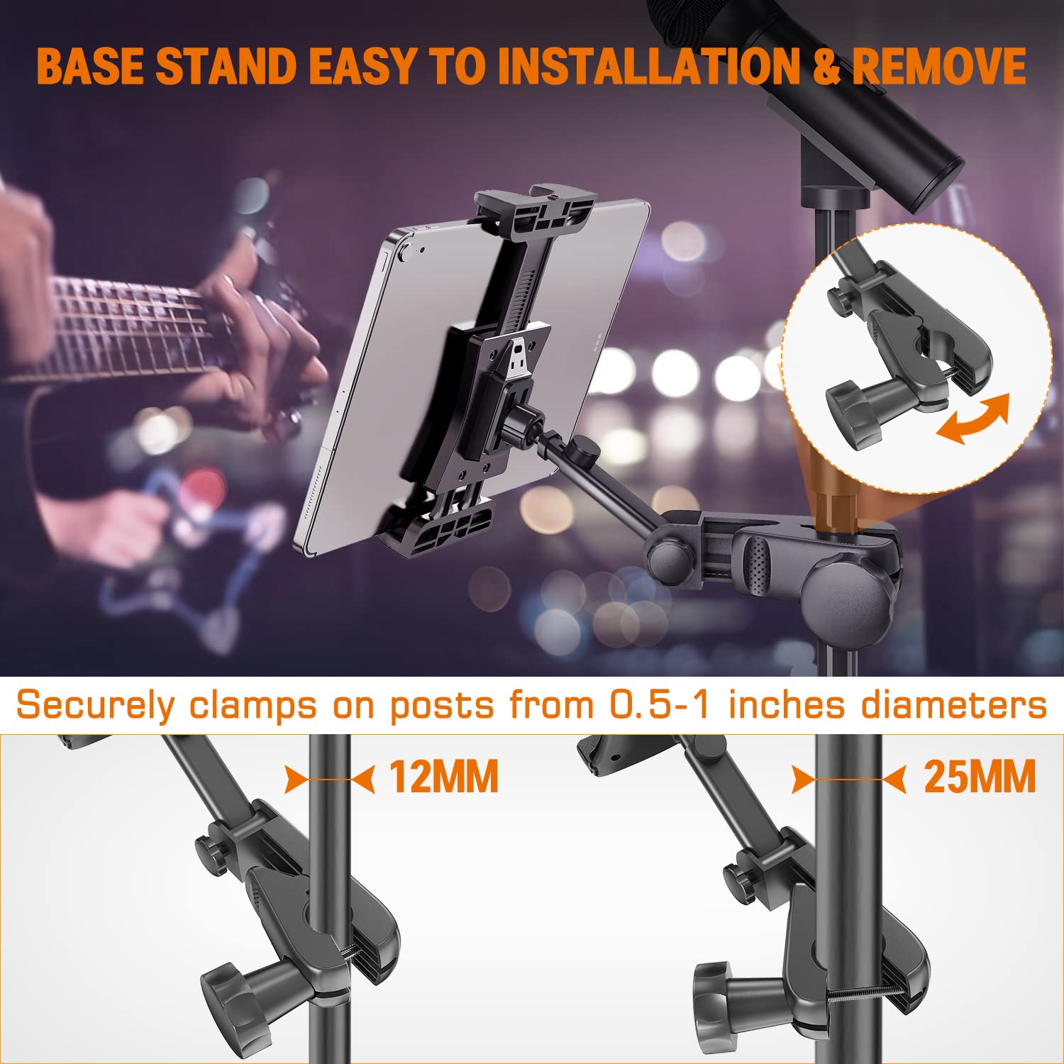 Mua Jubor Tablet Mic Stand Holder, Tablet Mount for Microphone Stand ...