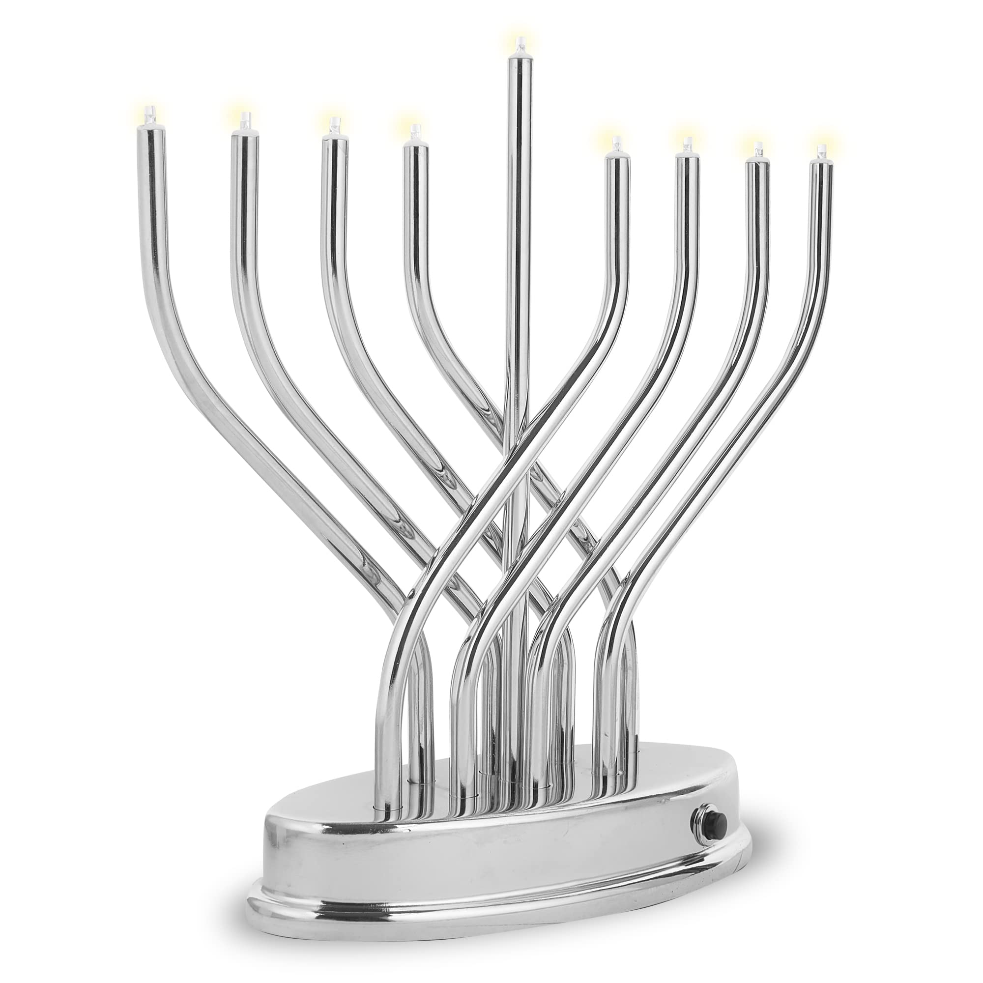 Traditional Hanukkah Electric Menorah Low Voltage Hanukkiah with LED ...