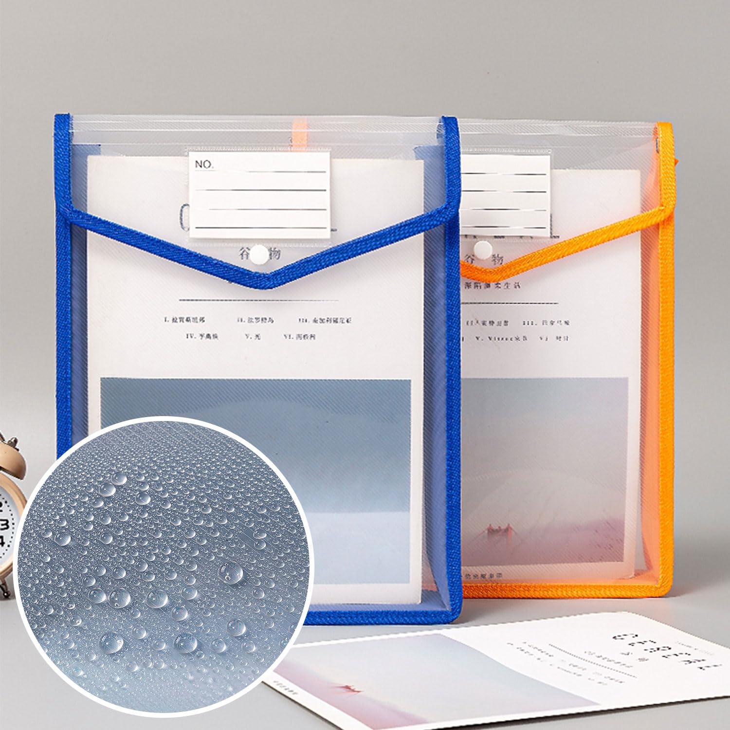 Mua Button Type File Bag, File Case, Set of 5, Transparent, Stylish ...