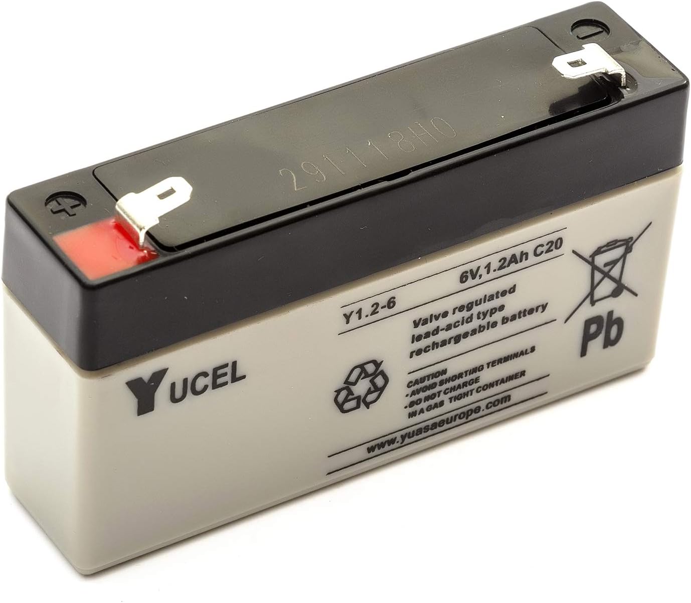 Yucel/Yuasa Y1.2-6 Sealed Rechargeable Lead Acid Battery 6v 1.2ah UPS ...