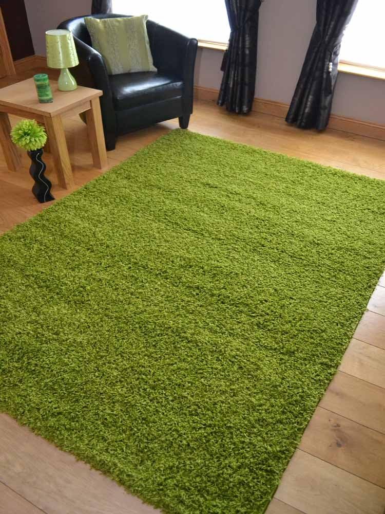 Super Shaggy Lime Thick Luxurious Soft 5cm Dense Pile Rug. Available in ...