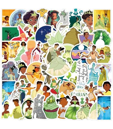 Princesa Tiana Tiana And Lottie Vinyl Sticker Waterproof Sticker Disney ...