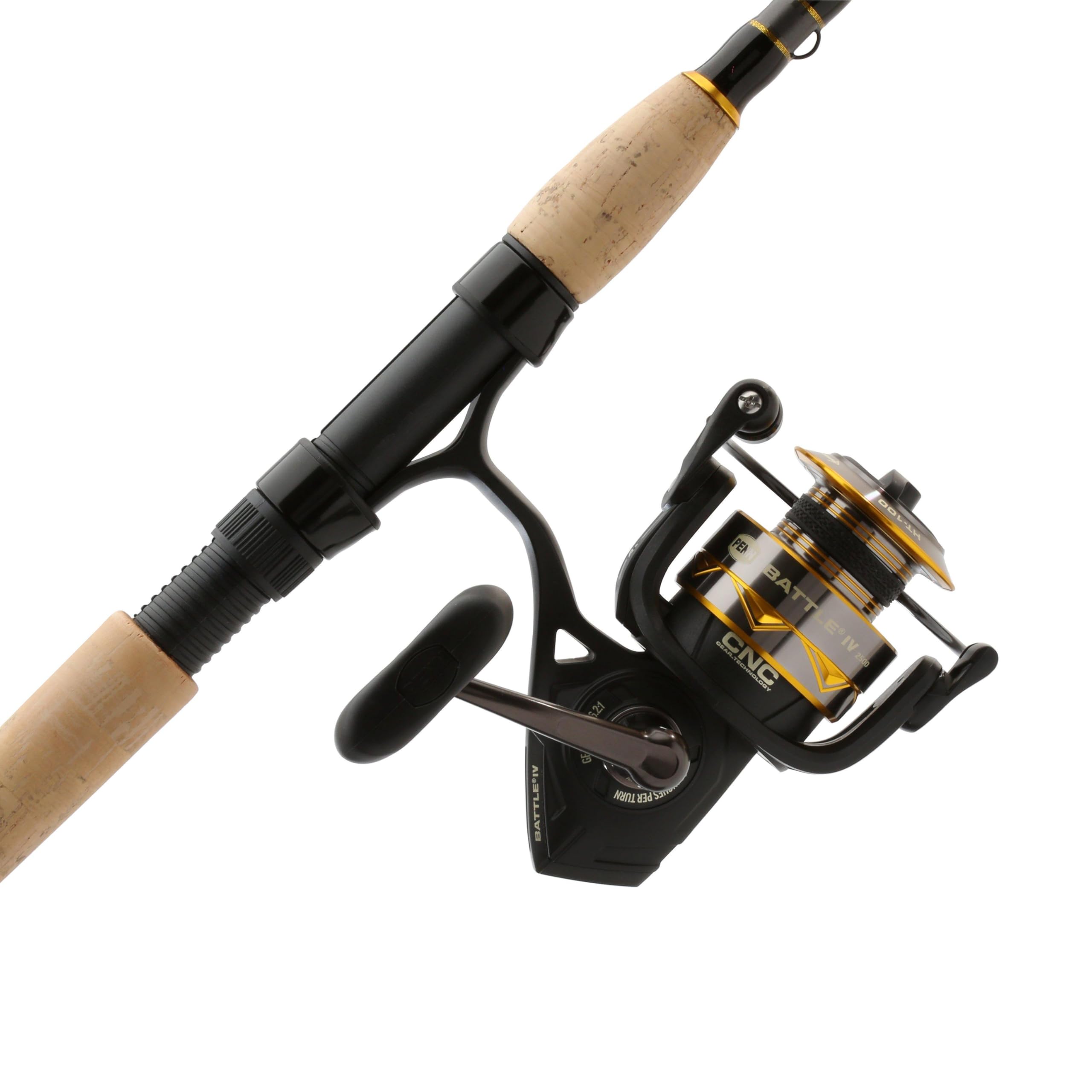 PENN 7' Battle IV Spinning Fishing Rod and Reel Combo Kit, 2500 Reel ...