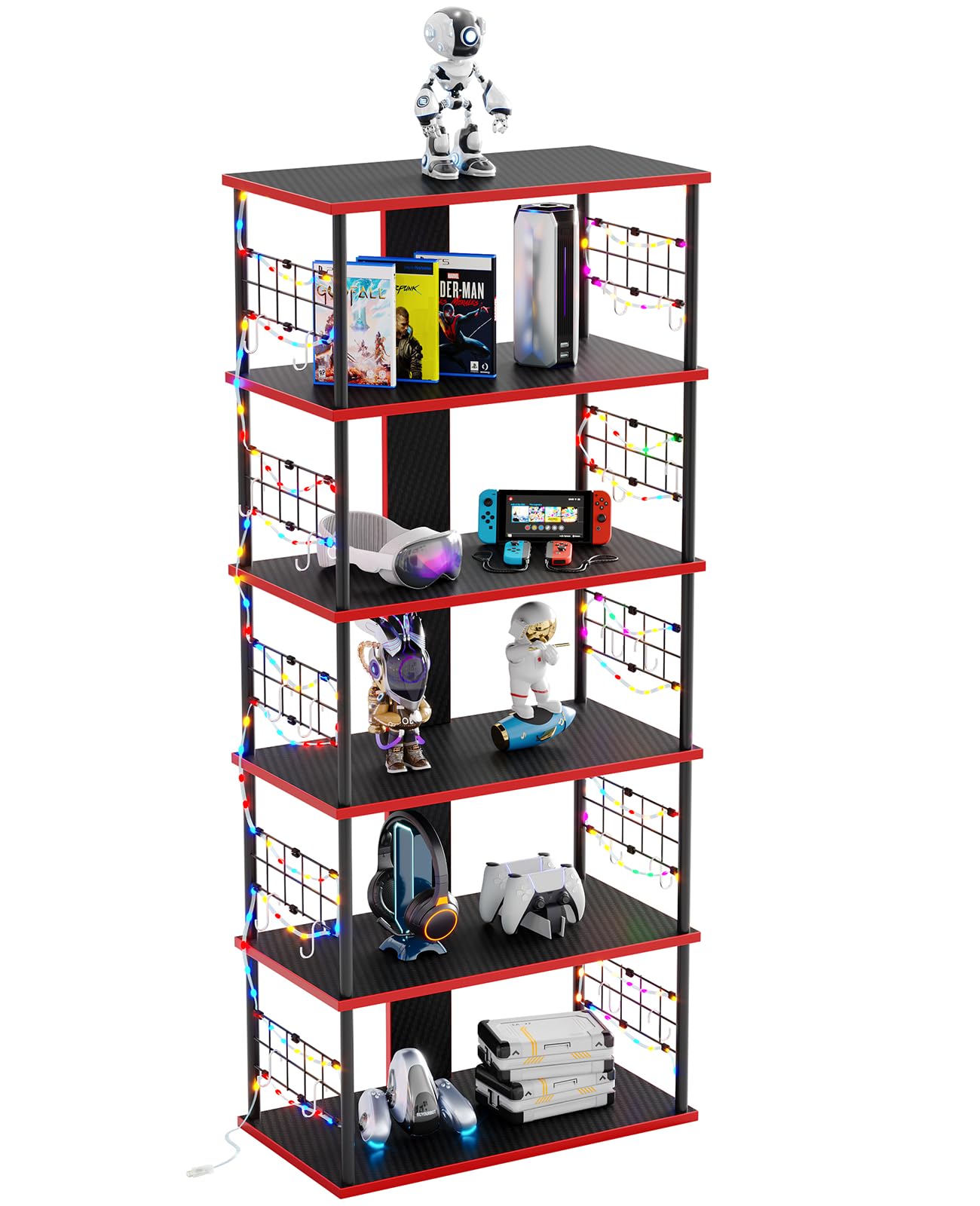 Mua Bestier Floating Shelves with Lights, 6-Tier Display Figure Shelves ...
