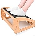 Amazon.com: Bamboo Under Desk Footrest, Ergonomic Foot Rest with 4 ...
