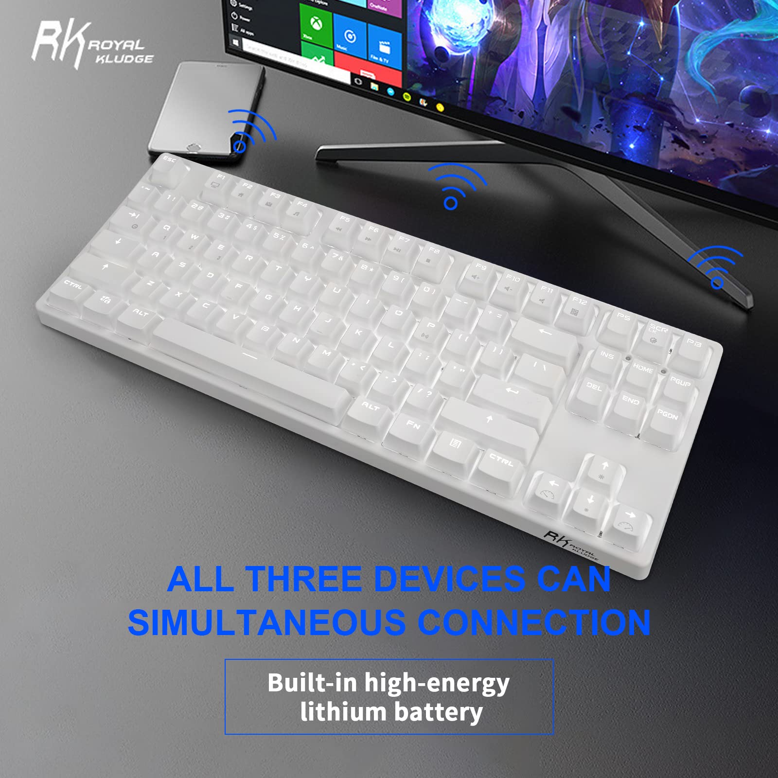 Mua RK ROYAL KLUDGE RK987 Mechanical Keyboard 87 Keys White LED ...