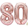 Amazon.com: Aabellay Large Foil Mylar Balloons 40 Inch Rose Gold Number Balloons Giant Jumbo ...