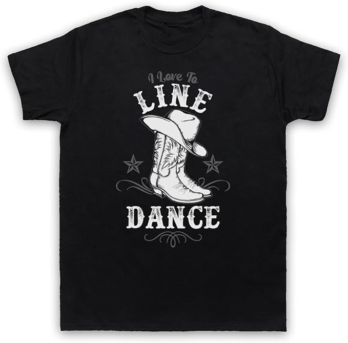 I Love to Line Dance Country Barn Dance Mens T-Shirt: Amazon.co.uk ...