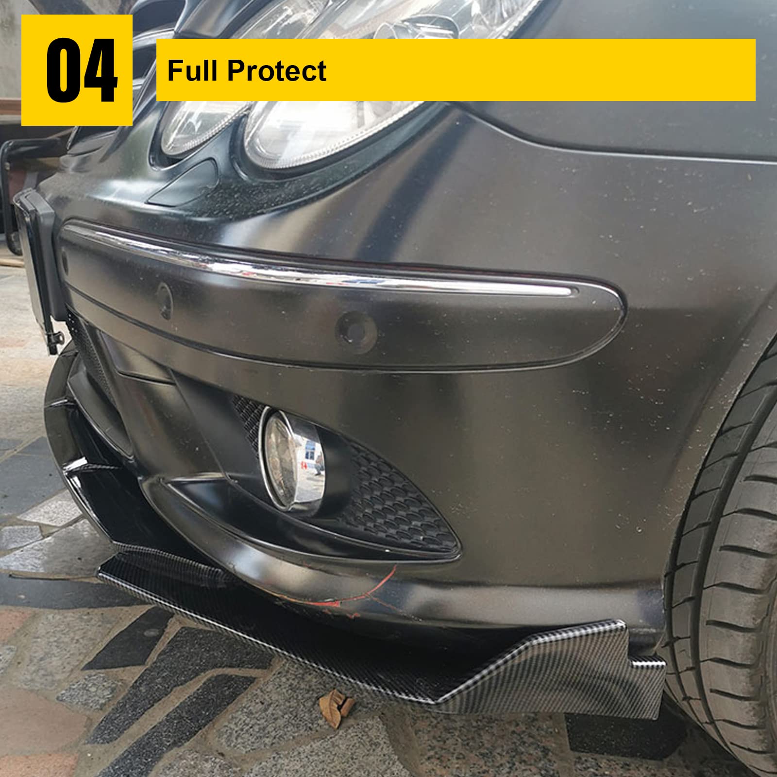 Mua Front Bumper Lip Universal Front Bumper Lip Body Kit ABS Lips Front ...
