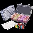 Amazon.com: Pumtus 2 Pack Diamond Paint Storage Containers, 120 Grids Beads Organizer Box with ...