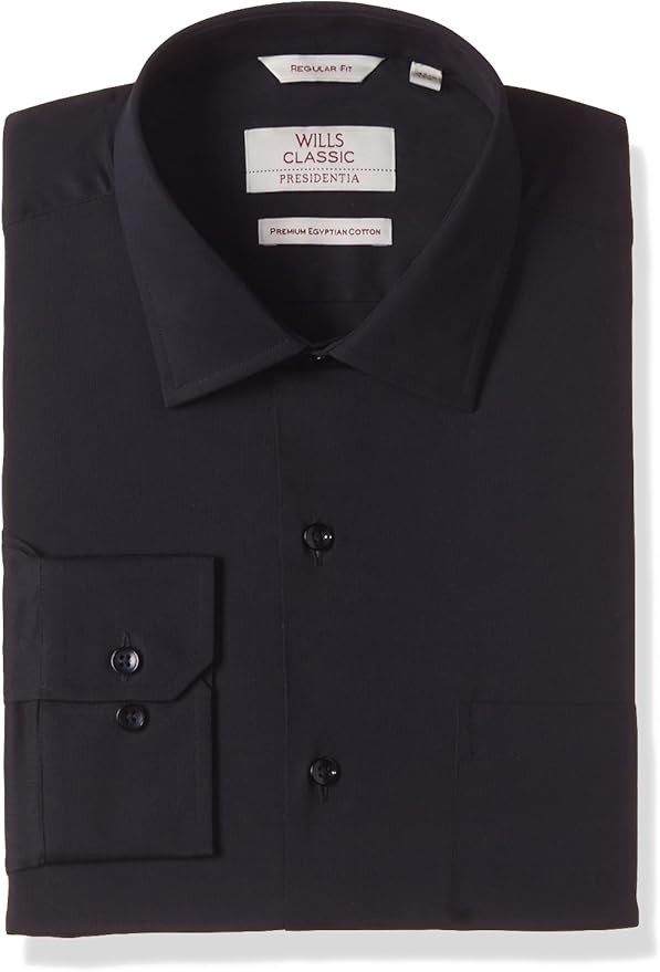 Buy Wills Classic Men's Formal Shirt (8902789726206_WCMWTFZ5P46_42_Jet ...