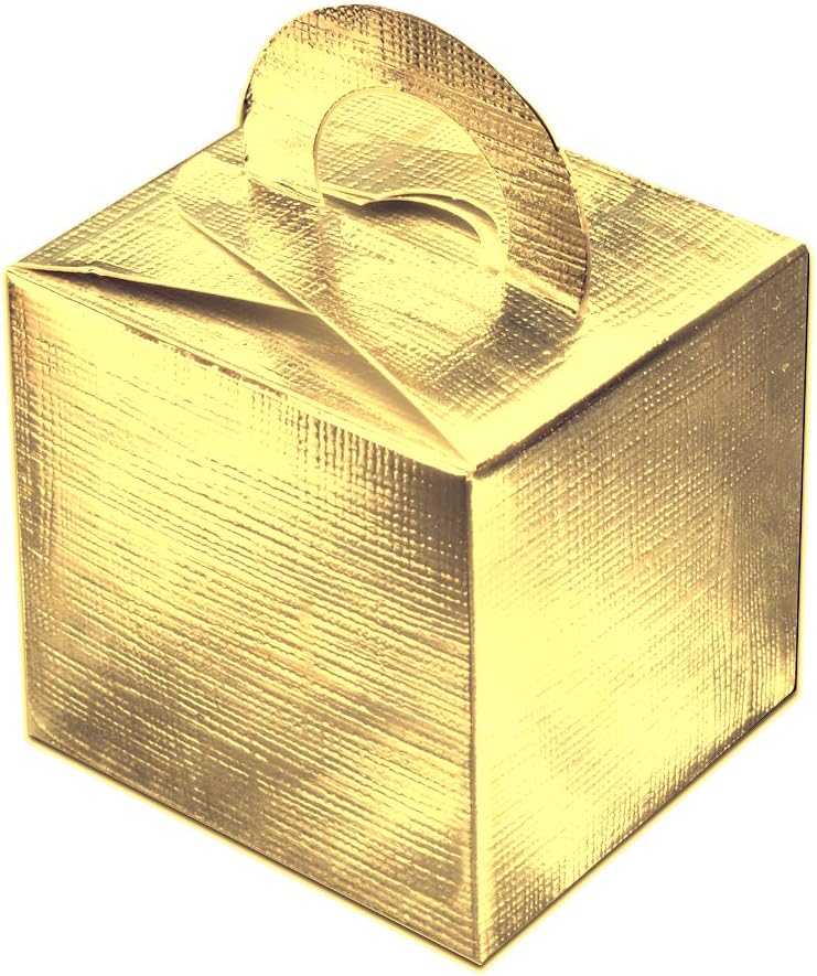10 Pack of Cute Favour Gift Boxes in Shiney Foil Gold *REDUCED TO CLEAR ...