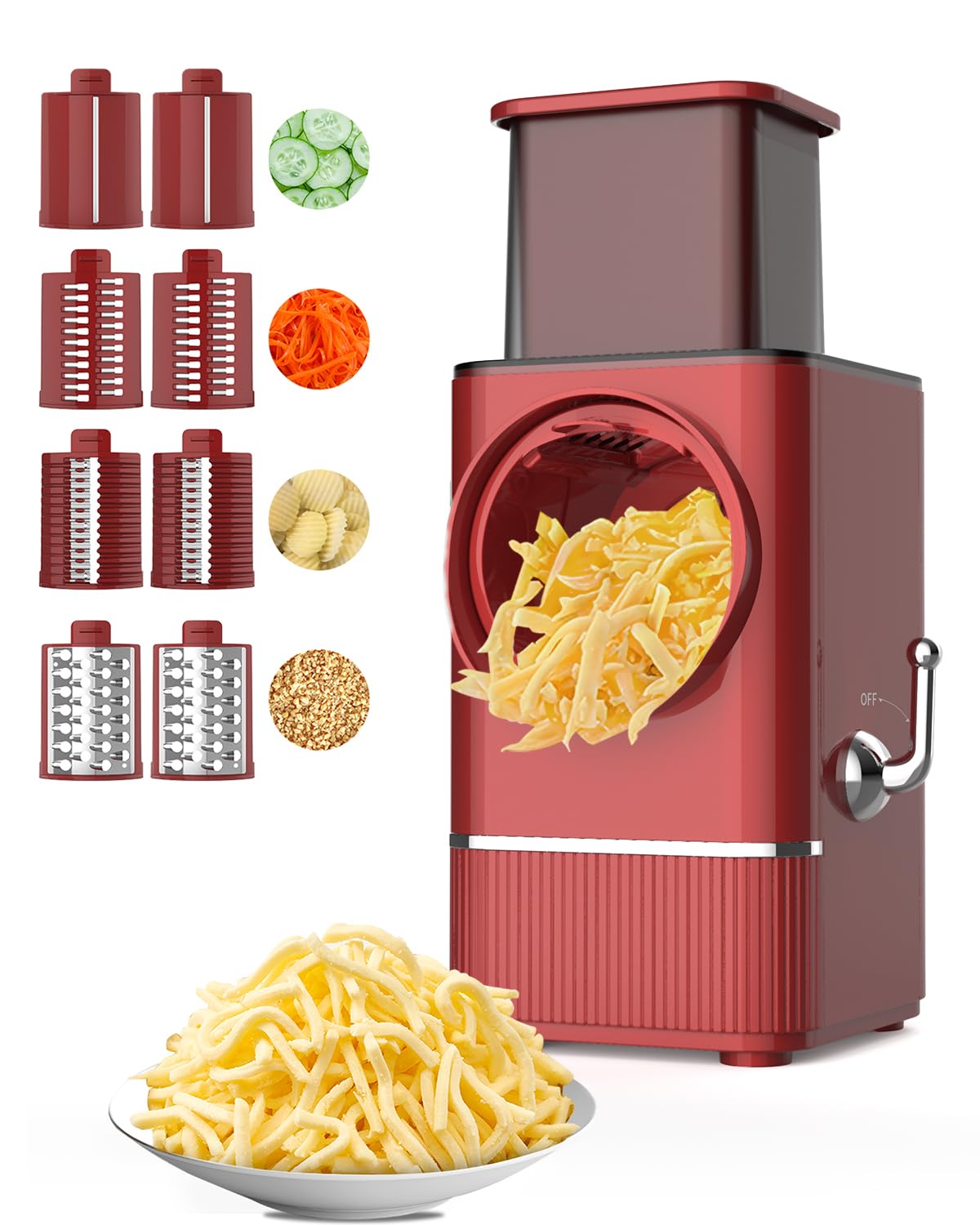 Electric Cheese Grater Salad Maker - Potato Carrot Cheese Shredder ...
