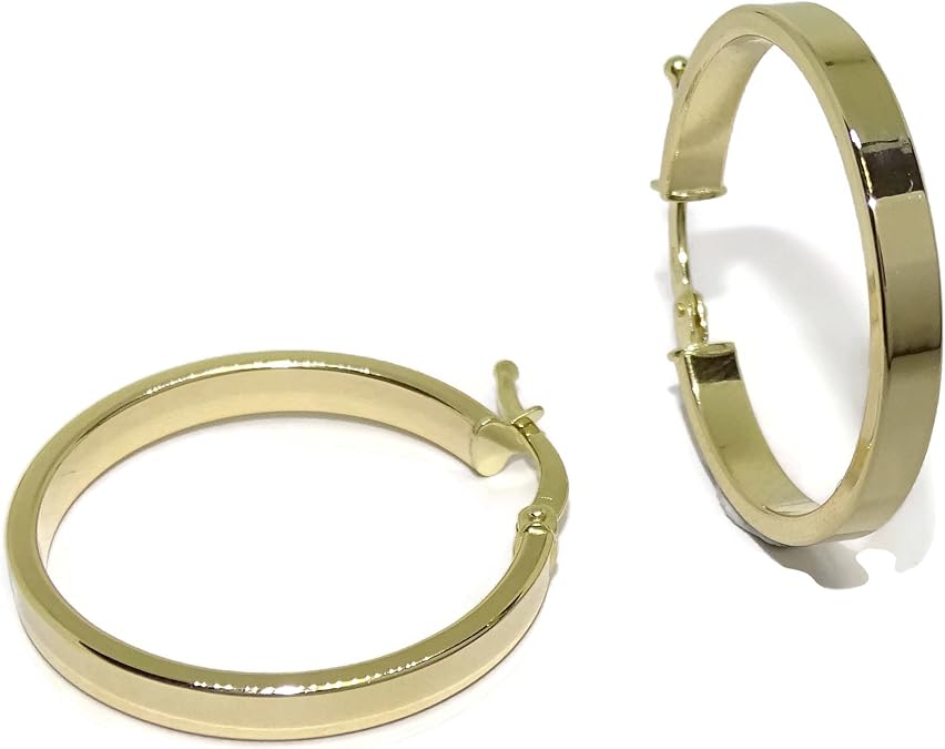 Aros de oro amarillo de 18k tubo cuadrado de 3mm de ancho y 2.2cm de ...