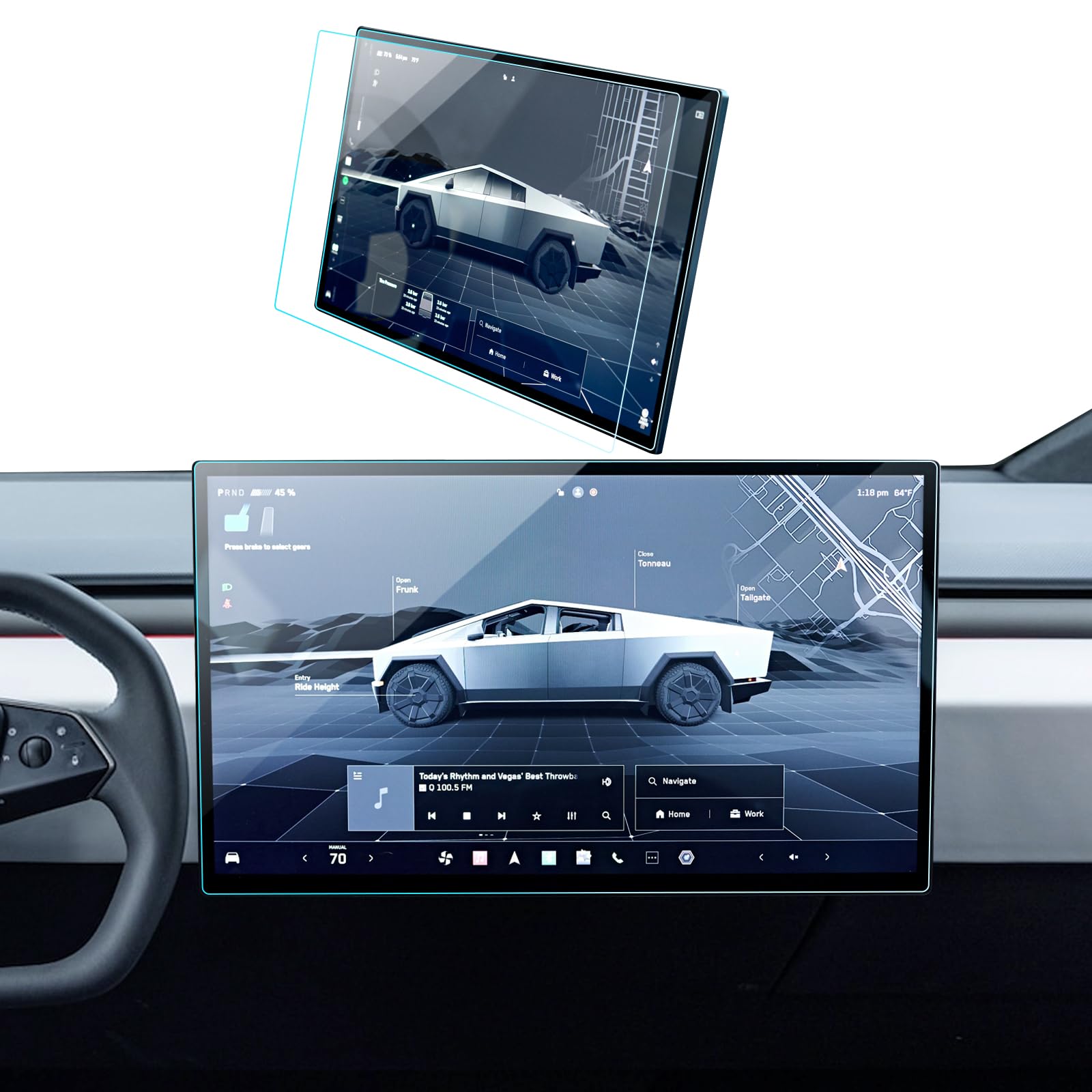 LANTU Cybertruck Screen Protector for 2024 2025 Tesla Cybertruck ...