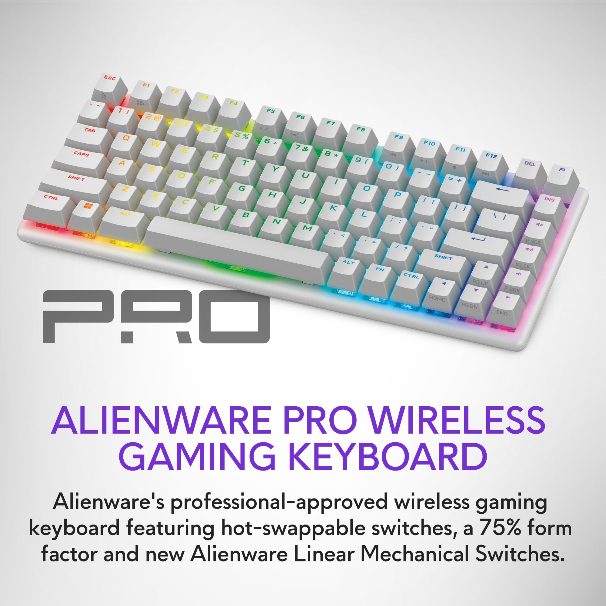 Alienware Pro Wireless Gaming Keyboard - Bluetooth 5.1/2.4 GHz Radio ...